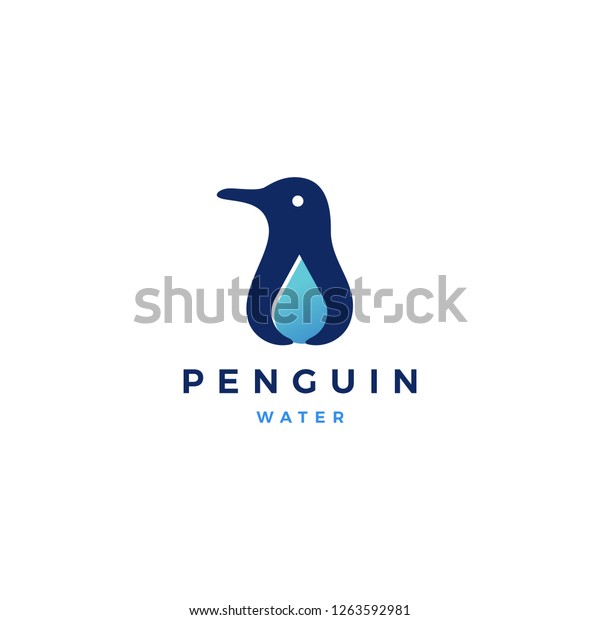 Penguin Water Drop Logo Vector Icon Stock Vector (Royalty Free ...