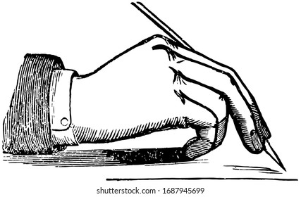 Penmanship Has Proper Way Hold Pen Stock Vector (Royalty Free ...