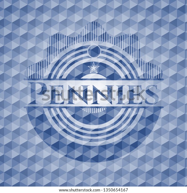 Pennies Blue Badge Geometric Pattern Background Stock Vector (Royalty ...