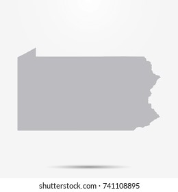 Pennsylvania Grey Map Stock Vector (Royalty Free) 741108895 | Shutterstock