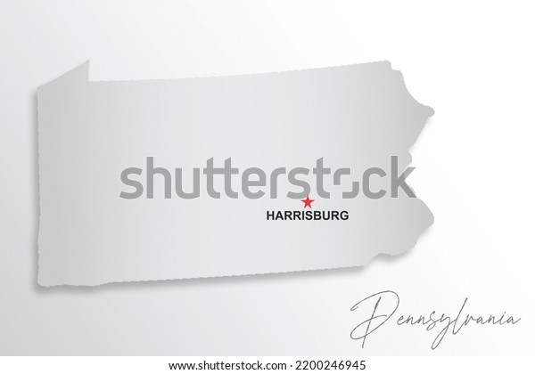 Pennsylvania Map Isolated On White Background Stock Vector (Royalty ...