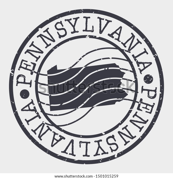 Pennsylvania Stamp Postal Map Silhouette Seal Stock Vector (Royalty ...