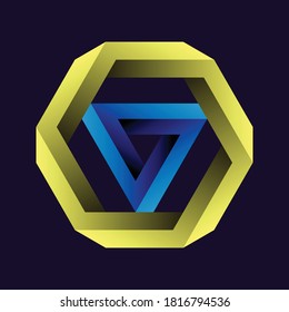 Penrose Triangle Hexagon Penrose Tribar Impossible Stock Vector ...