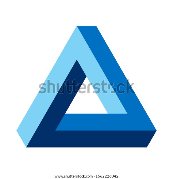 Penrose Triangle Optical Illusion Blue Colored: vetor stock (livre de ...