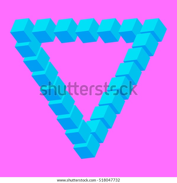 Penrose Triangle Tribar Impossible Figure Turquoise Stock Vector ...