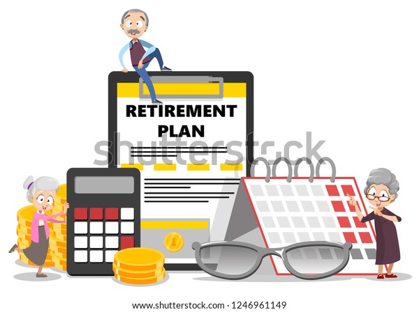 Pension Retirement Plan Poster Vector Illustration Stock Vector ...