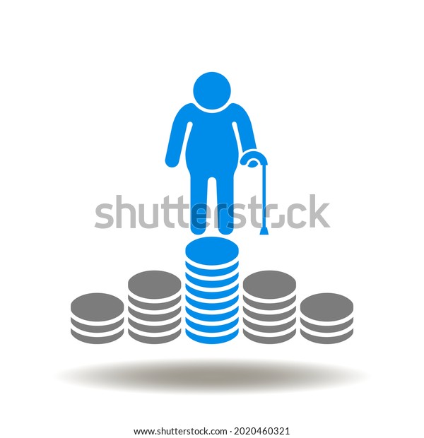Pensioner Symbol Coins Stack Vector Illustration Stock Vector (Royalty ...