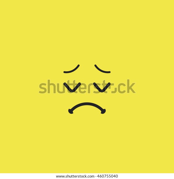 Pensive Smiley Sad Emoticon Stock Vector (Royalty Free) 460755040 ...