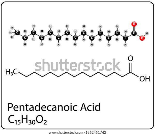 Pentadecanoic Acid Molecule Structure Stock Vector (Royalty Free ...