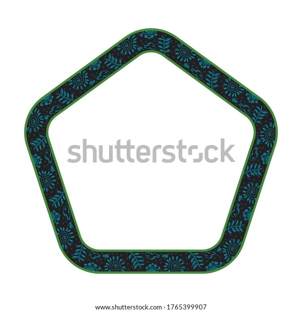 Pentagon Borders Abstract Motifs Frames Retro Stock Vector (Royalty ...