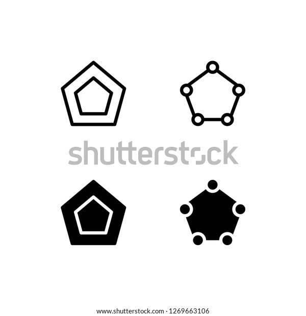 Pentagon Icon Logo Vector Symbol Geometry Stock Vector (Royalty Free ...