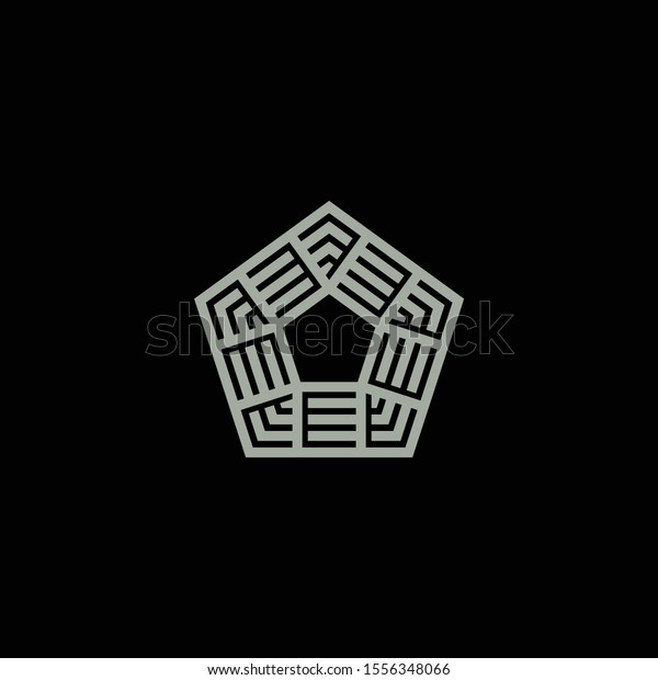 Pentagon Lines Building Shape Logo Design Stock Vector (Royalty Free ...