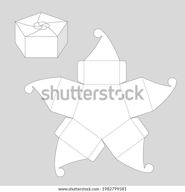 Pentagon Paper Box Graphic Template Stock Vector (Royalty Free ...