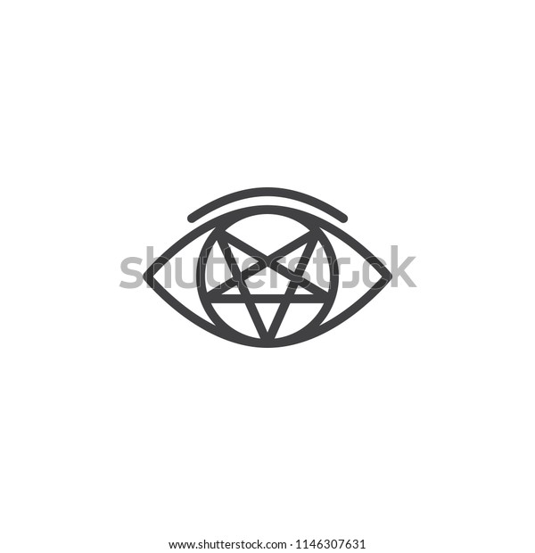 Pentagram Eye Outline Icon Linear Style Stock Vector (Royalty Free ...