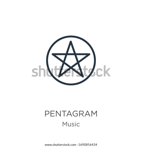Pentagram Icon Thin Linear Pentagram Outline Stock Vector (Royalty Free ...