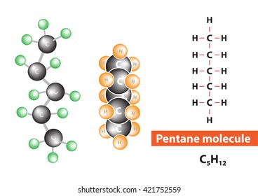 Pentane Molecular Structure Organic Compound Vector Stock Vector ...