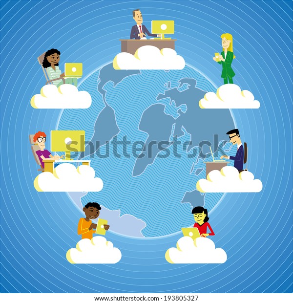 People All Around World Working Cooperating: vector de stock (libre de ...