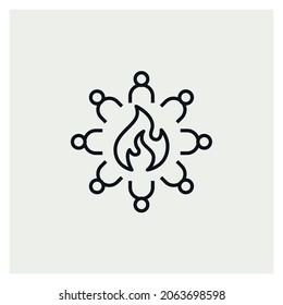 People Around Fire Icon Vector Stock Vector (Royalty Free) 2063698598