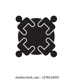 People Around Round Table Icon Vector Stock Vector (Royalty Free ...