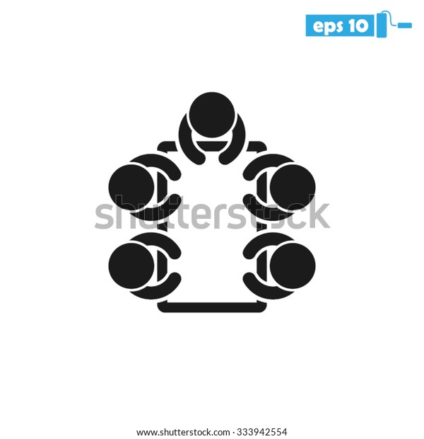 People Around Table Icon Stock Vector (Royalty Free) 333942554