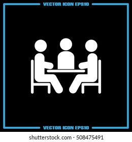 People Around Table Icon Vector Illustration Stock Vector (Royalty Free ...