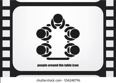 People Around Table Icon Vector Illustration Stock Vector (Royalty Free ...