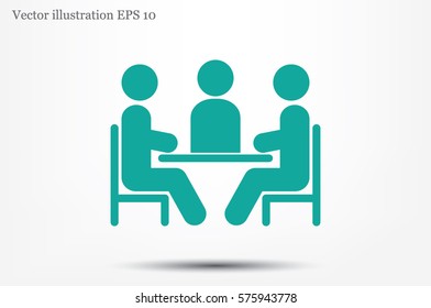 People Around Table Icon Vector Illustration Stock Vector (Royalty Free ...