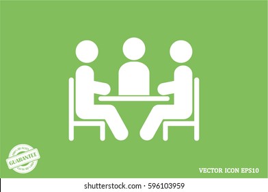 Vector Illustration People Table Icon Stock Vector (Royalty Free ...