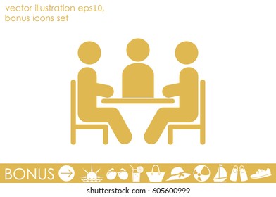 People Around Table Icon Vector Illustration Stock Vector (Royalty Free ...
