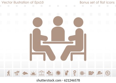 People Around Table Icon Vector Illustration Stock Vector (Royalty Free ...