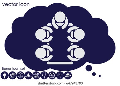 People Around Table Icon Vector Illustration Stock Vector (Royalty Free ...