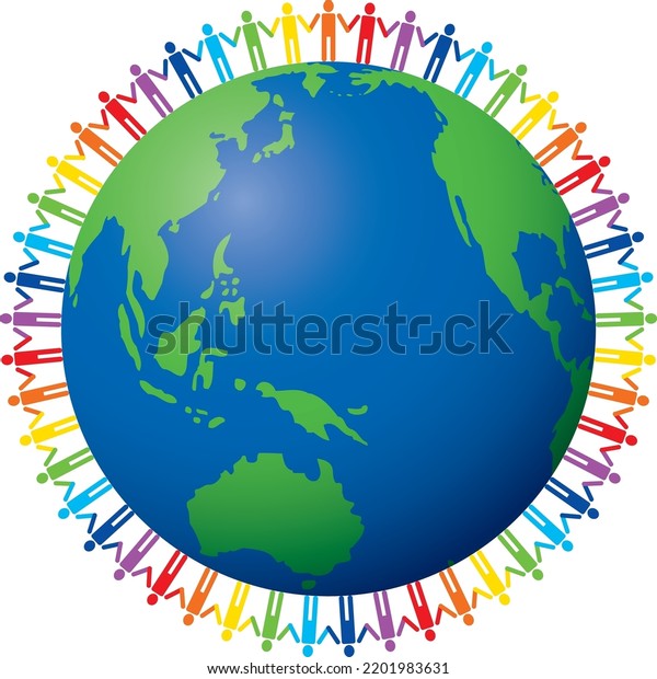 People Around World Holding Hands On Stock Vector (Royalty Free ...