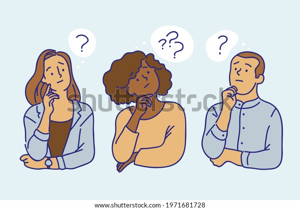 People Asking Question Pensive Person Reflect Stock Vector (Royalty ...