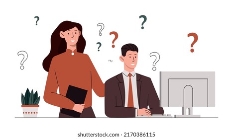People Asking Questions Concept Young Male Stock Vector (Royalty Free ...