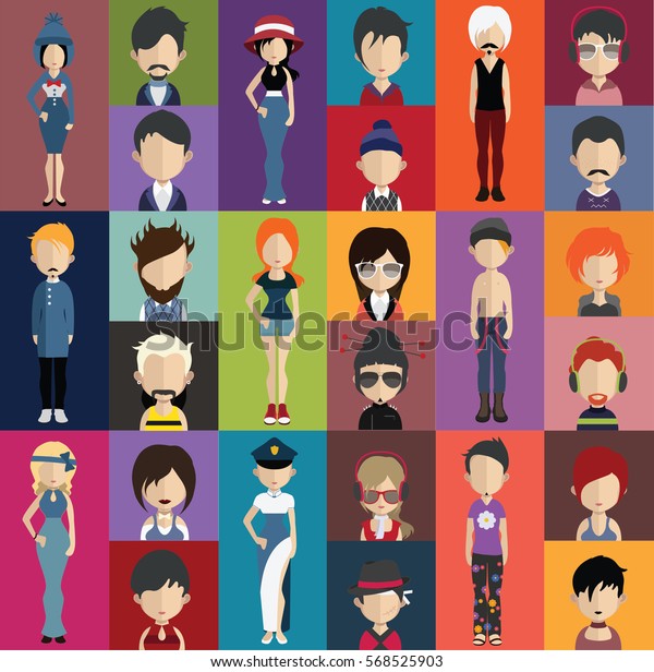 People Avatar Full Body Torso Variations Stock Vector (Royalty Free ...