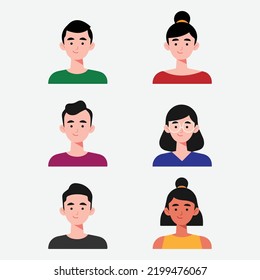 People Avatar Smiling Human Portrait Female Stock Vector (Royalty Free ...