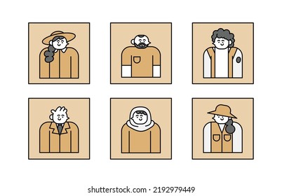 People Avatar Square Frame Set Hand Stock Vector (Royalty Free ...