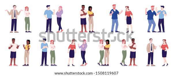 People Behavior Flat Vector Illustrations Set Stock Vector (Royalty ...