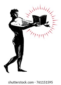 People Book Library Man Knowledge Man Stock Vector (Royalty Free) 761151595
