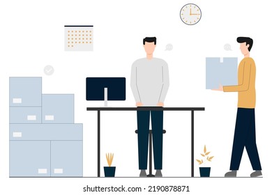 People Bring Parcels Post Office Flat Stock Vector (Royalty Free ...