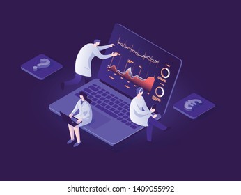 People Build Dashboard Interact Graphs Data Stock Vector (Royalty Free ...