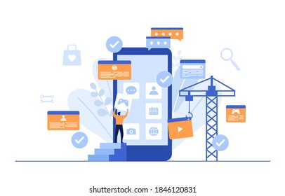 People Build Mobile App Development Process Stock Vector (Royalty Free) 1846120831 | Shutterstock