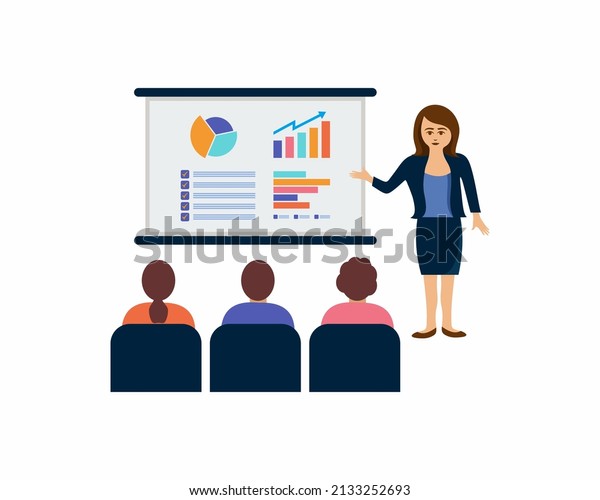 People Business Training Presenter Chart Board: เวกเตอร์สต็อก (ปลอดค่า ...