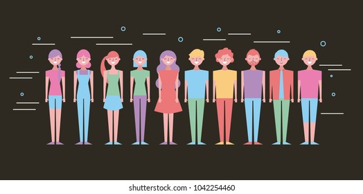 People Cartoon Characters Stock Vector (Royalty Free) 1042254460 ...