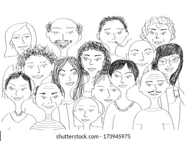 People Characters Sketch Stock Vector (Royalty Free) 173945975 ...