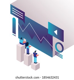 People Charts Statistics Bars Templates Vector Stock Vector (Royalty ...