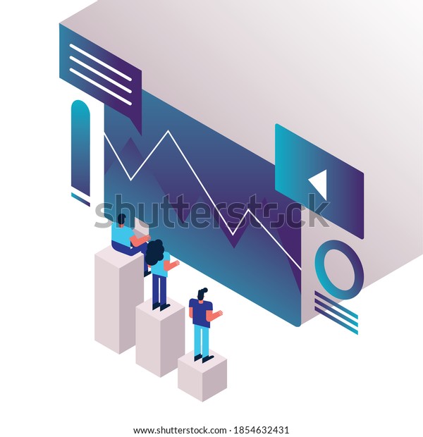 People Charts Statistics Bars Templates Vector Stock Vector (Royalty ...
