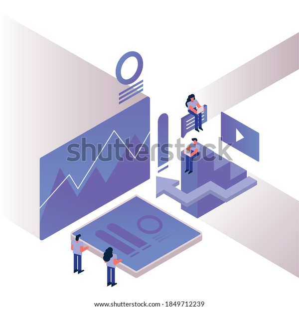 People Charts Statistics Vector Illustration Design Stock Vector ...