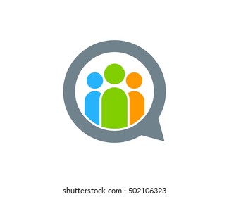 People Chat Logo Design Template Stock Vector (Royalty Free) 502106323 ...
