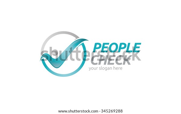 People Check Logo Stock Vector (Royalty Free) 345269288